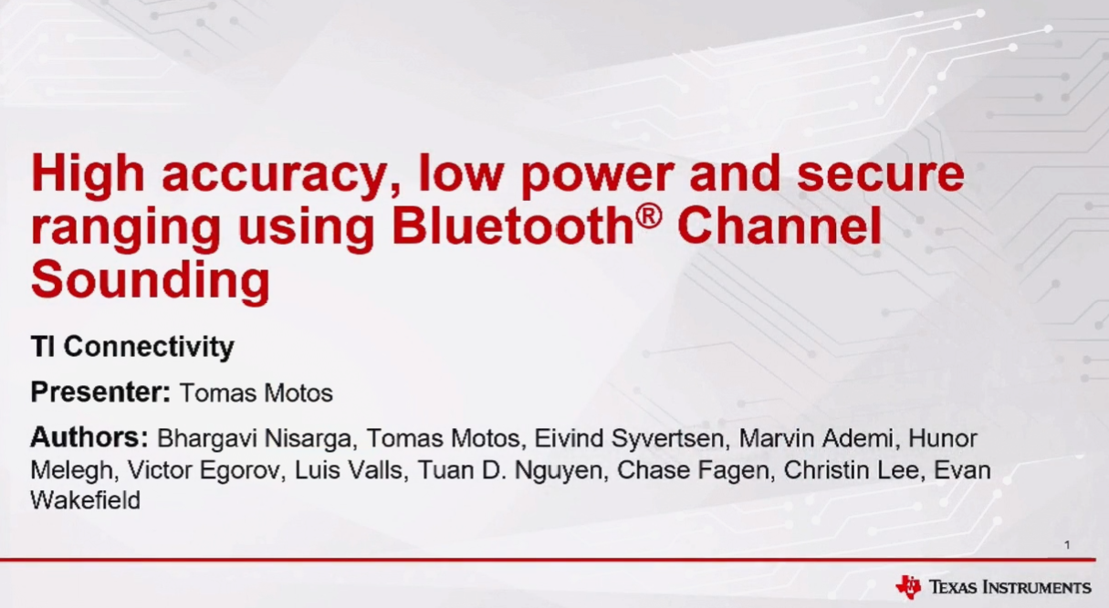 High-Accuracy Low-Power Secure Ranging using Bluetooth® Channel Sounding | Bluetooth® Technology ...