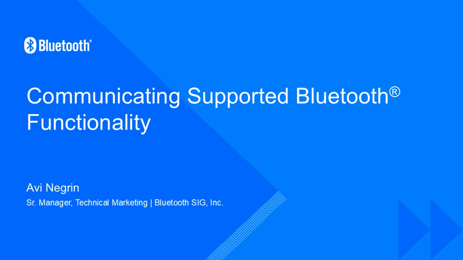 Communicating supported Bluetooth® functionality | Bluetooth® Technology Website